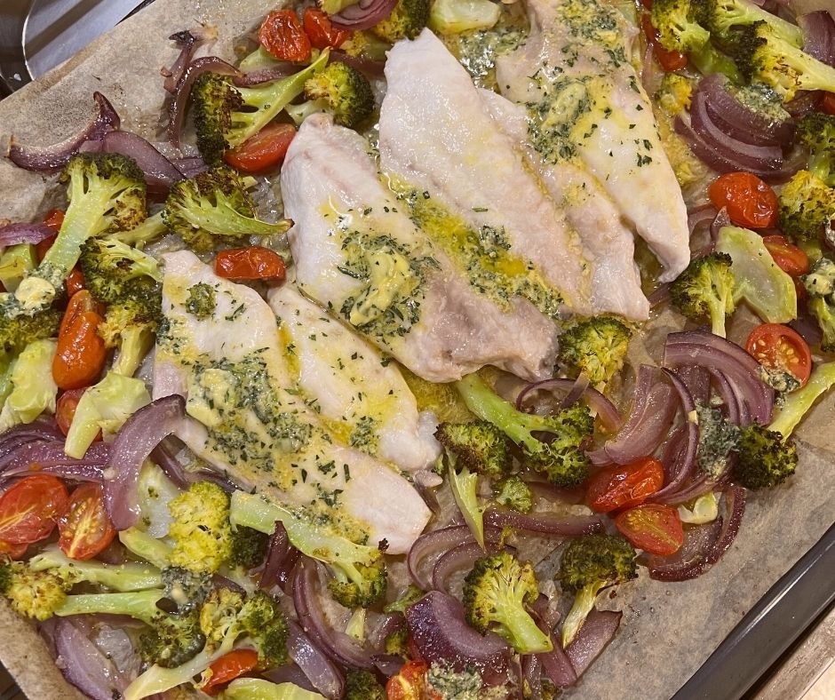 Buttered Tarragon Fish Tray Bake - Matters of Taste